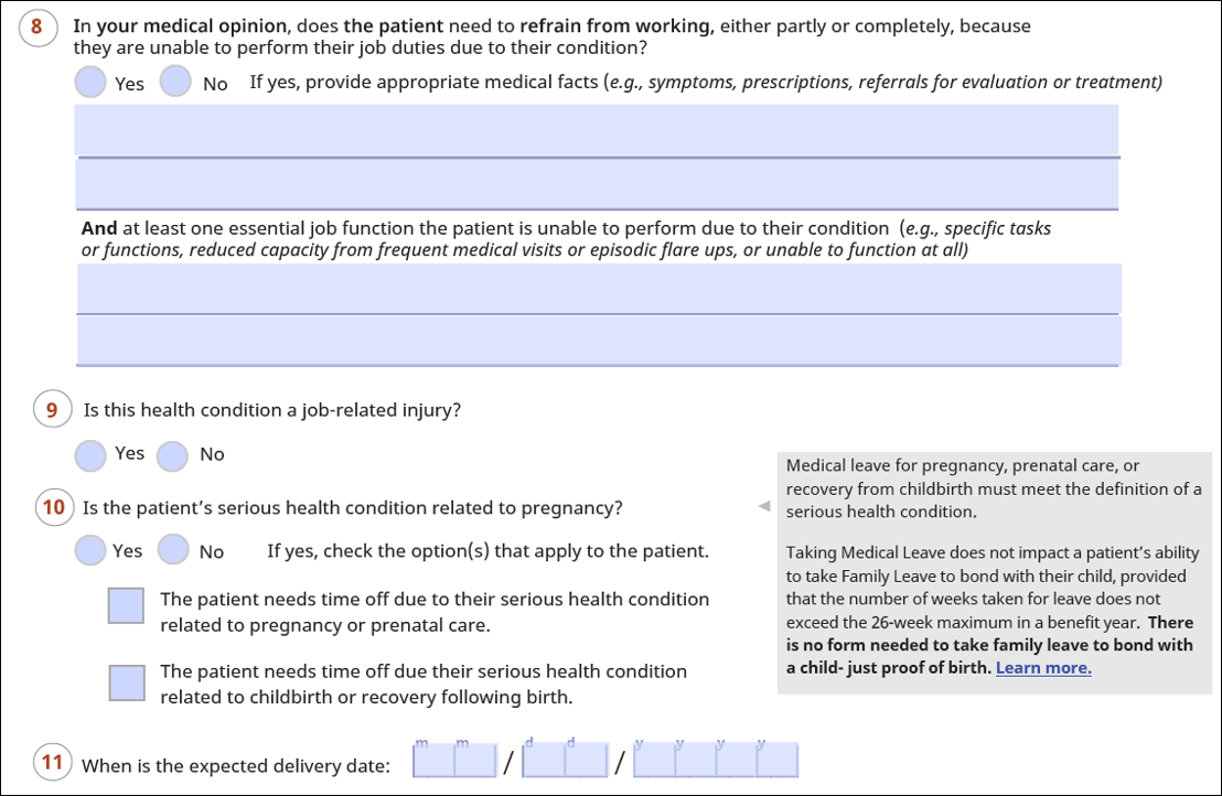 Filling out the Certification of Your Serious Health Condition form ...