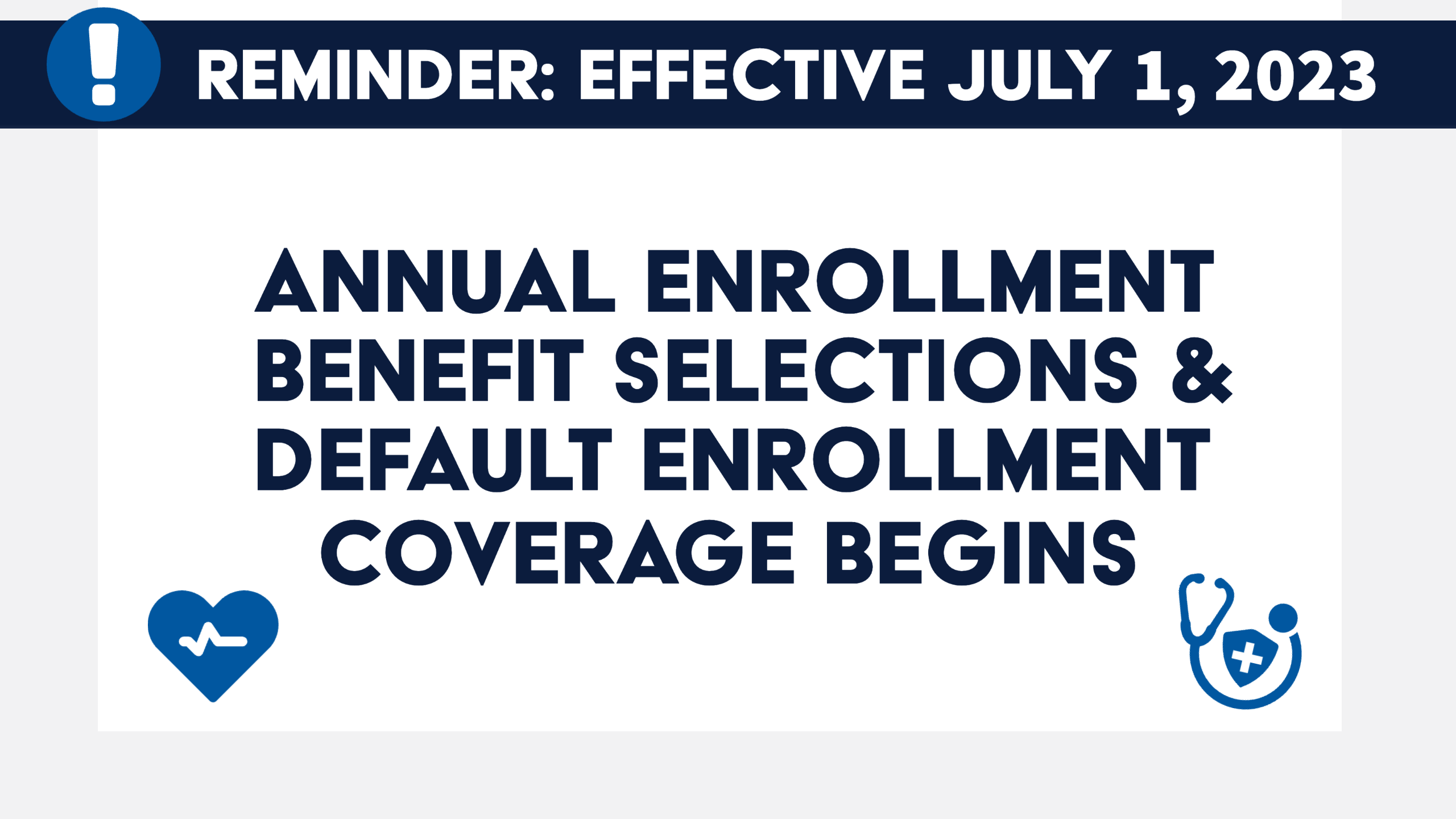 Reminder: 2023 Annual Enrollment benefit selections & default ...