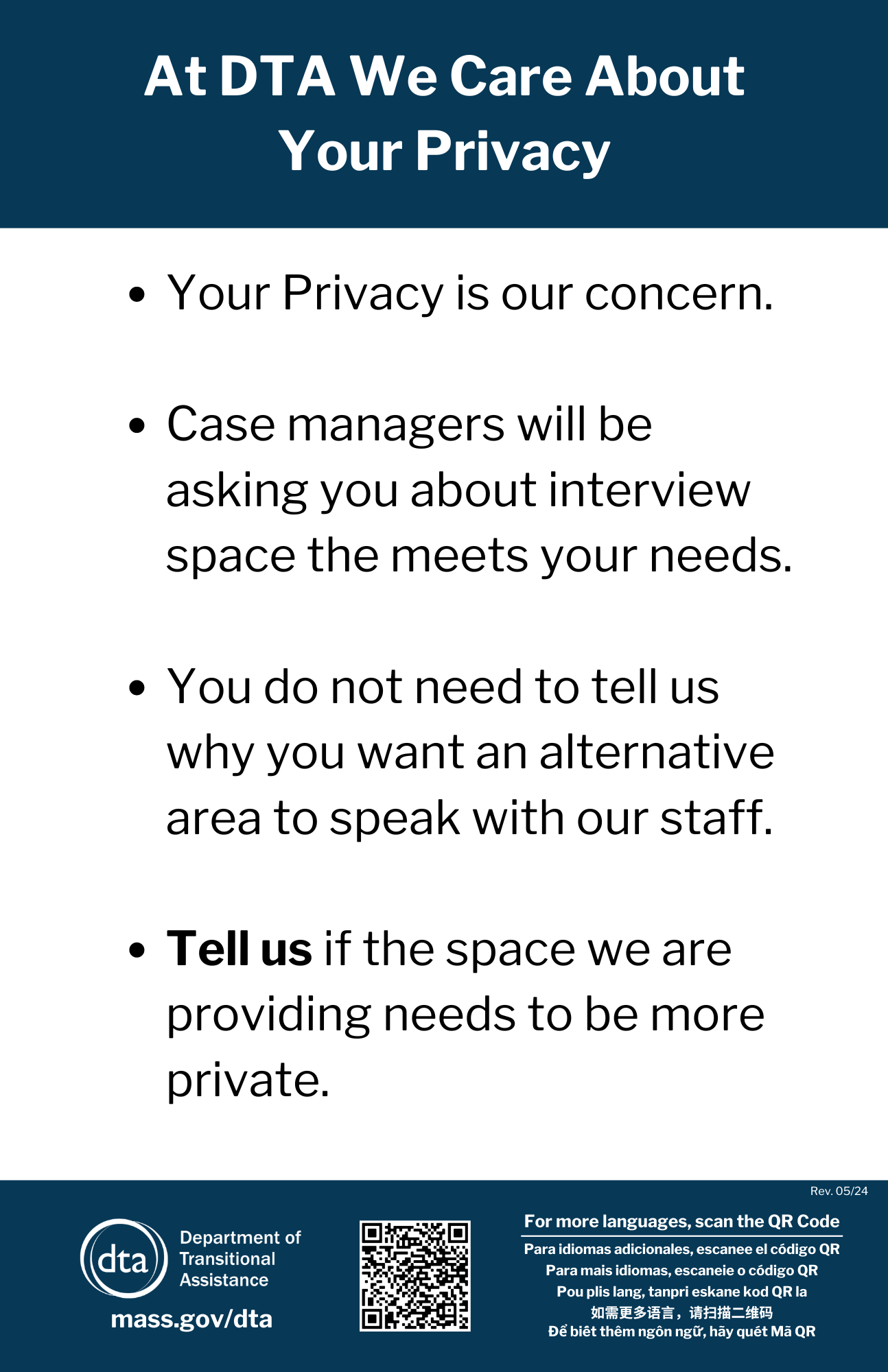 DTA Transitional Assistance Office Lobby Signage | Mass.gov