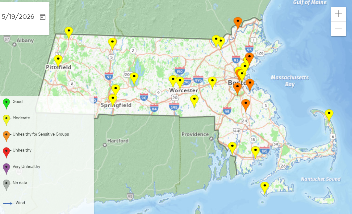 MassDEP Air Quality Alert for Northeast, Boston Metro, and Portions of ...