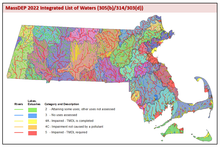 MassGIS Data: MassDEP 2022 Integrated List of Waters (305(b)/303(d ...