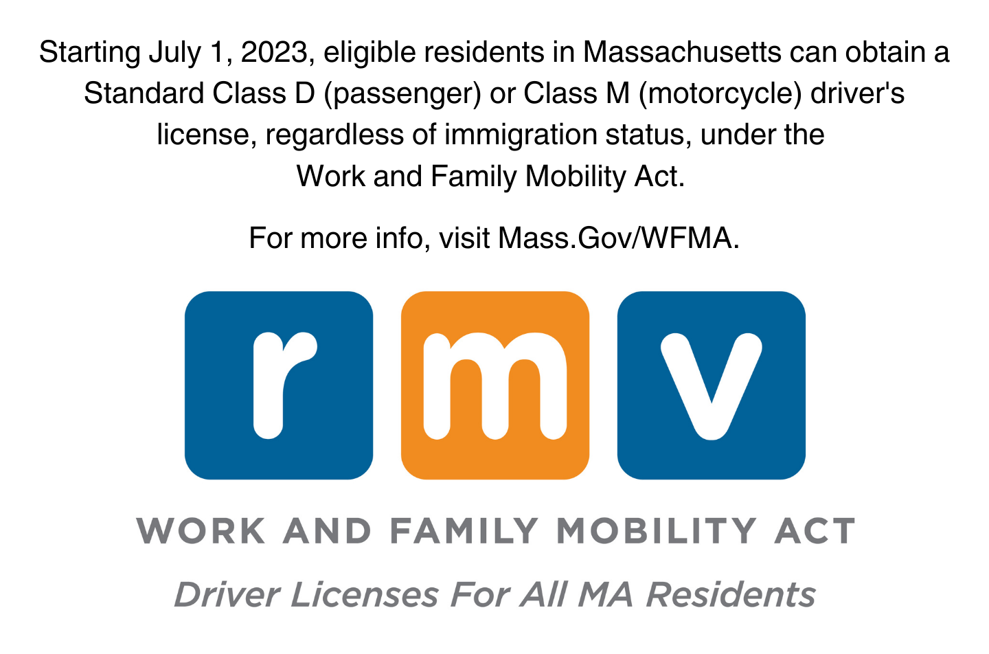 Registry of Motor Vehicles Announces Standard Driver's Licenses ...