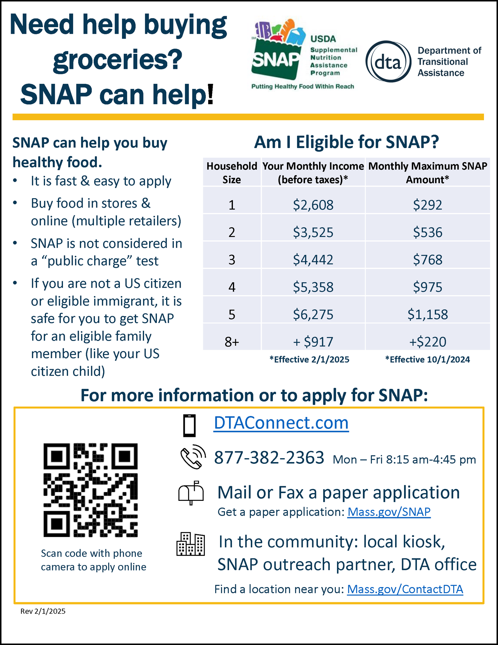 SNAP Outreach Flyers | Mass.gov