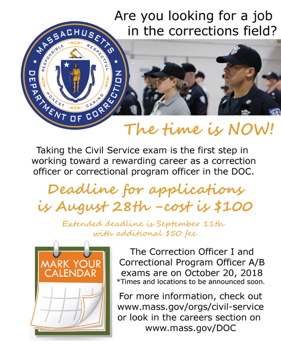 Civil Service Exams for COI and CPO A/B's October 20th | Mass.gov