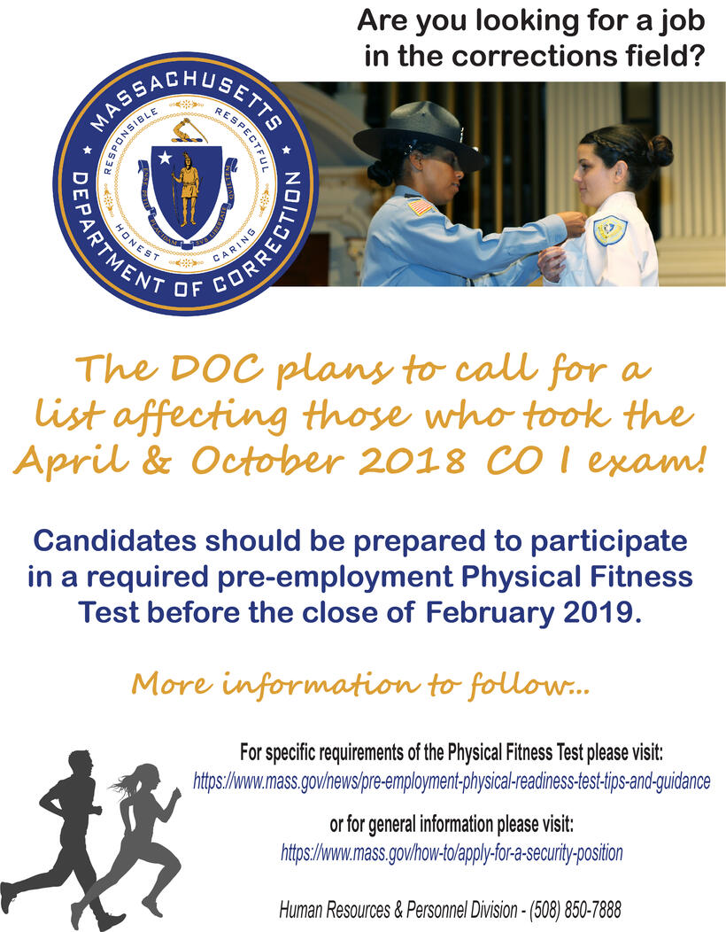 Are you looking for a job in the corrections field? | Mass.gov