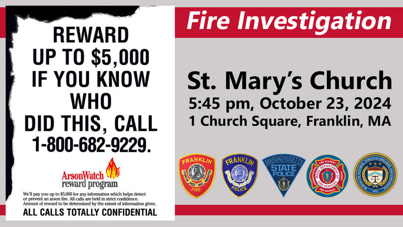 Fire in Franklin Church Being Investigated as Arson | Mass.gov