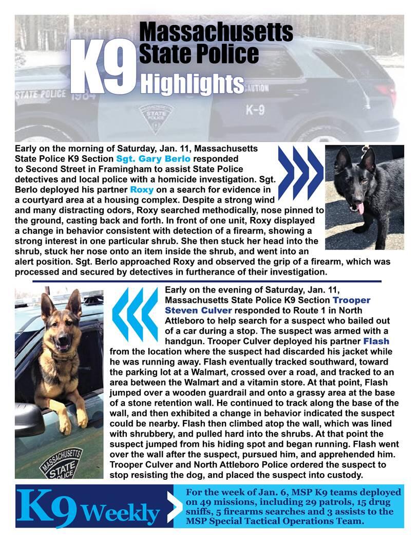 Massachusetts State Police K9 Highlights | Mass.gov