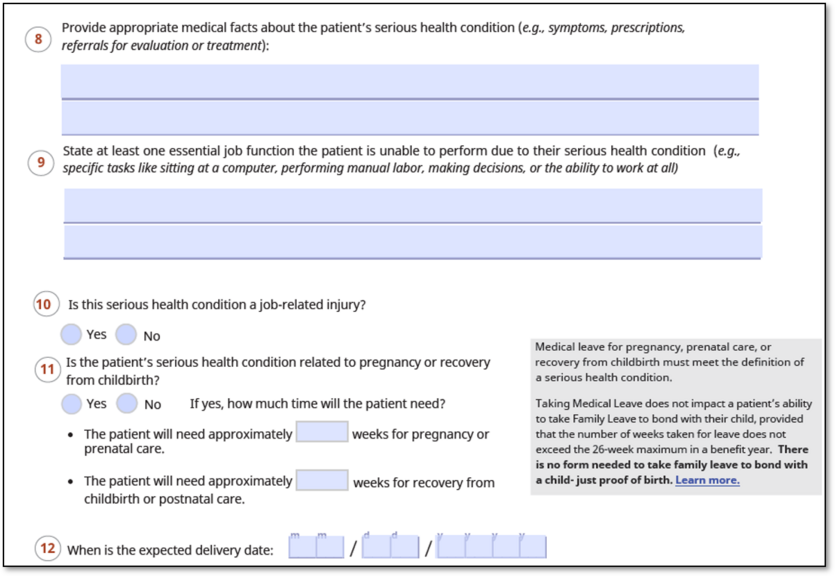 Filling out the Certification of Your Serious Health Condition form ...