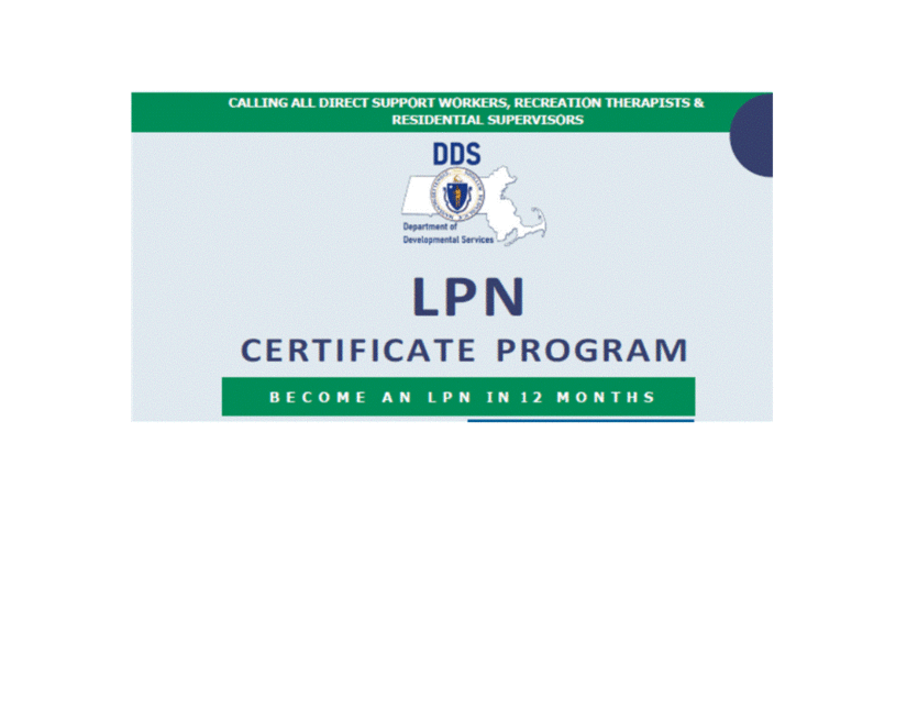 DDS LPN Certificate Program 2025 | Mass.gov