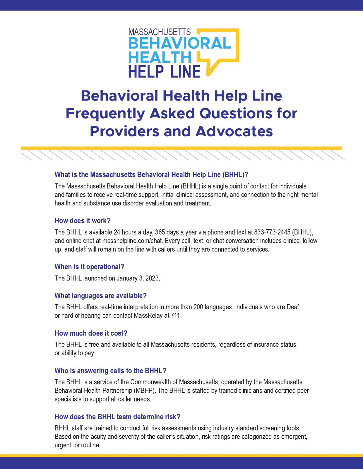 Fact Sheets: Behavioral Health Roadmap | Mass.gov