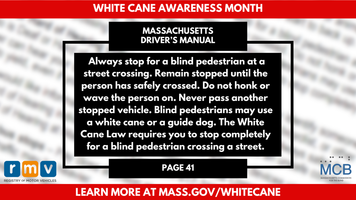 White Cane Awareness Month Promotional Toolkit | Mass.gov