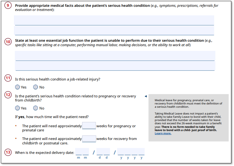 Filling out the Certification of Your Serious Health Condition form ...