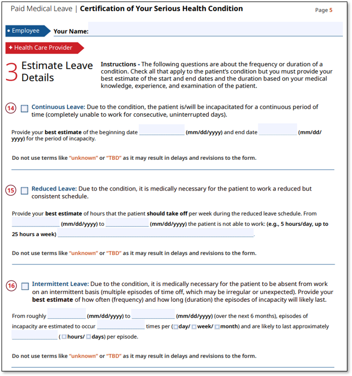 Filling out the Certification of Your Serious Health Condition form ...