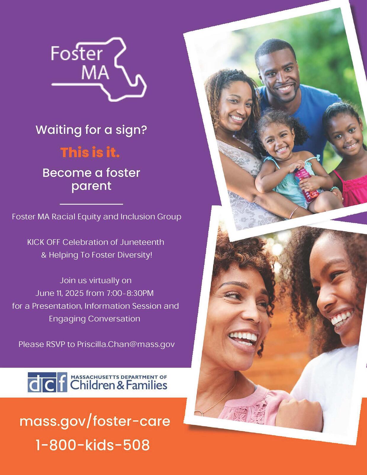 Upcoming Foster Care/Adoption Informational Meetings | Mass.gov