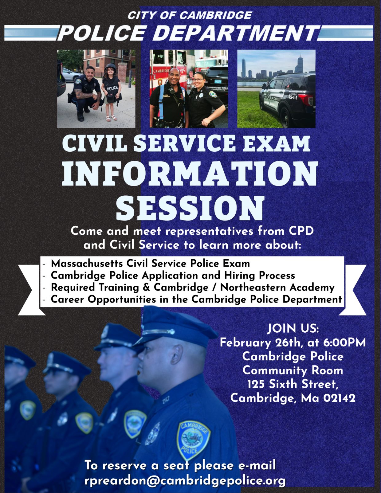 Cambridge Police - Civil Service Exam Information Session | Mass.gov